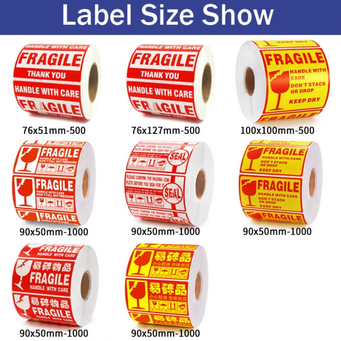 Fragile Warning PVC Label Sticker For Packing Careful Handling And Safe ...