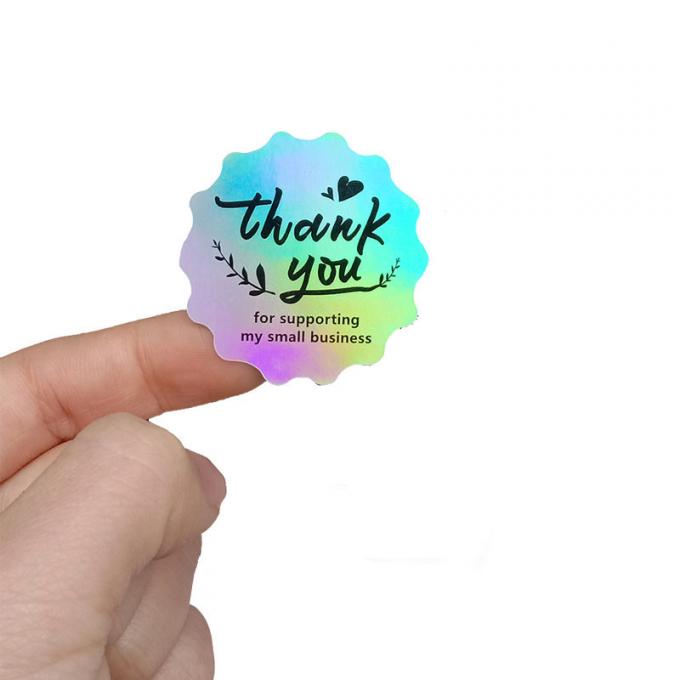 Personalized Circle Holographic Thank You Stickers Label Printing